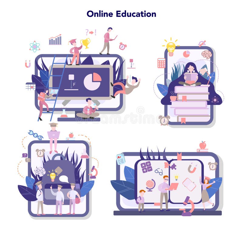 Learning System, Online Education Service Set, Idea of Studying Stock ...