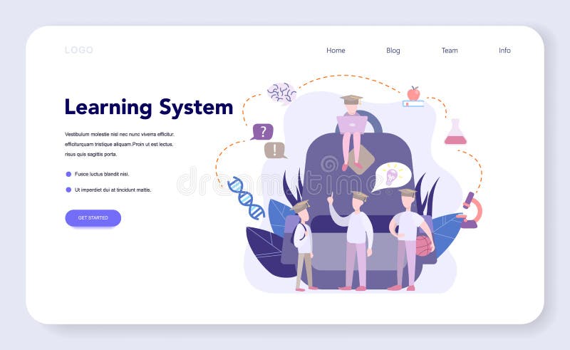 Learning System Web Banner or Landing Page, Idea of Study Remotely ...