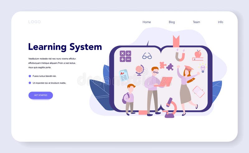 Learning System Web Banner or Landing Page Set, Idea of Study Remotely ...