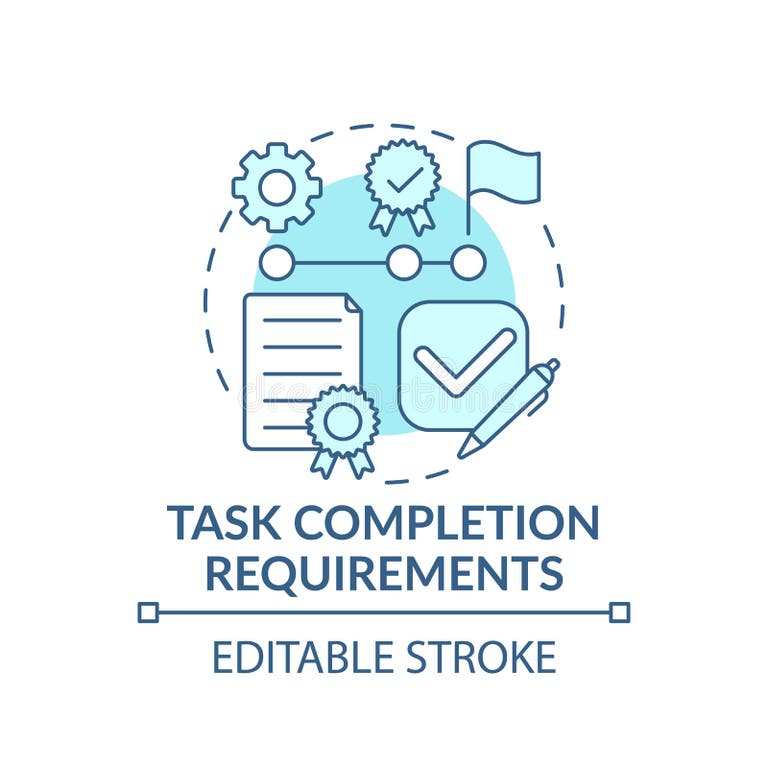 Learning Task Completion Requirements Concept Icon Stock Vector ...