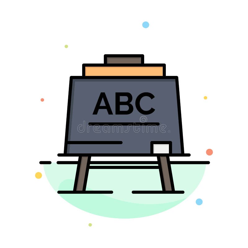 Learning, Teacher, Abc, Board Abstract Flat Color Icon Template Stock ...