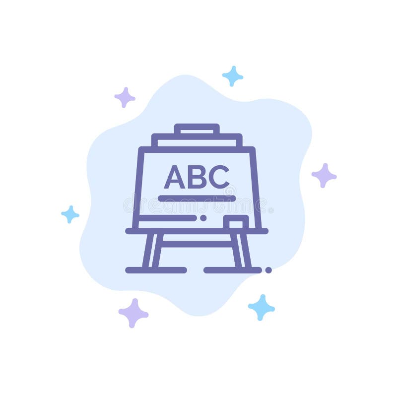 Learning, Teacher, Abc, Board Blue Icon on Abstract Cloud Background ...