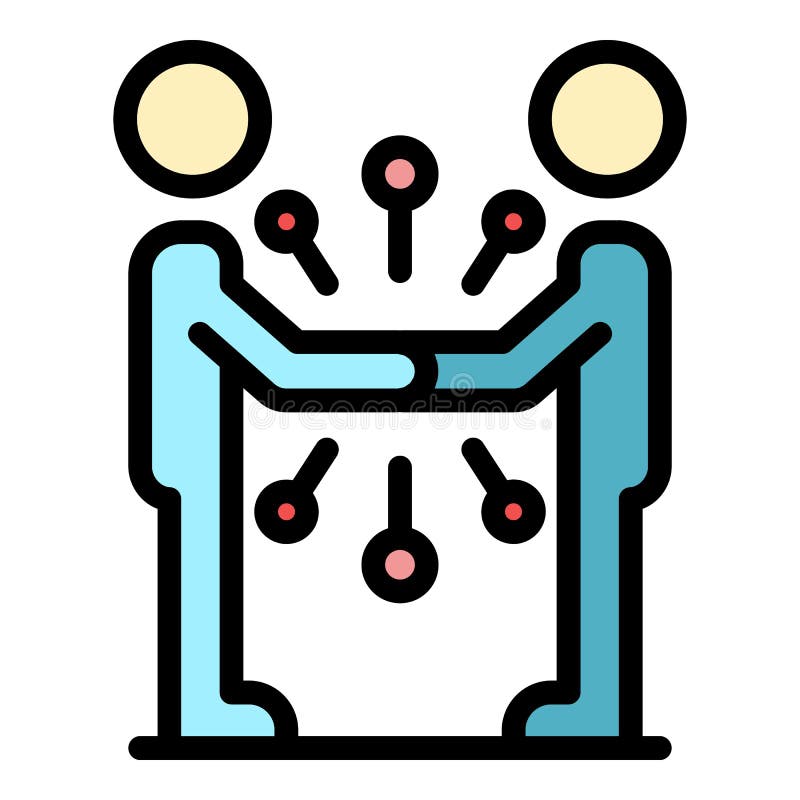 Learning Teamwork Icon Color Outline Vector Stock Vector - Illustration ...