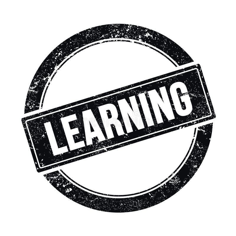 LEARNING Text on Black Grungy Round Stamp Stock Illustration ...