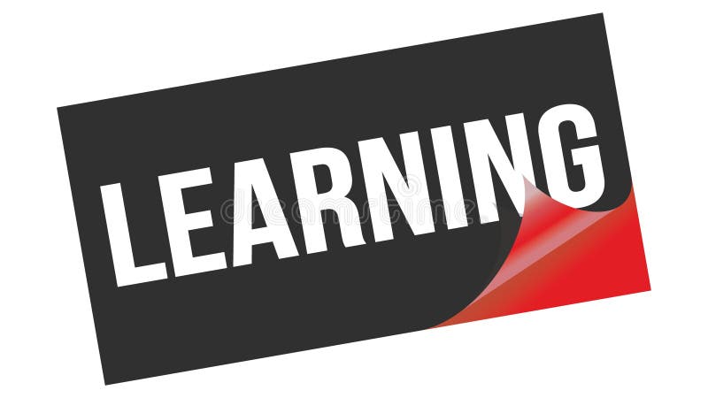 LEARNING Text on Black Red Sticker Stamp Stock Illustration ...