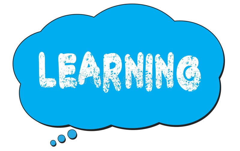 LEARNING Text Written on a Blue Thought Bubble Stock Illustration ...