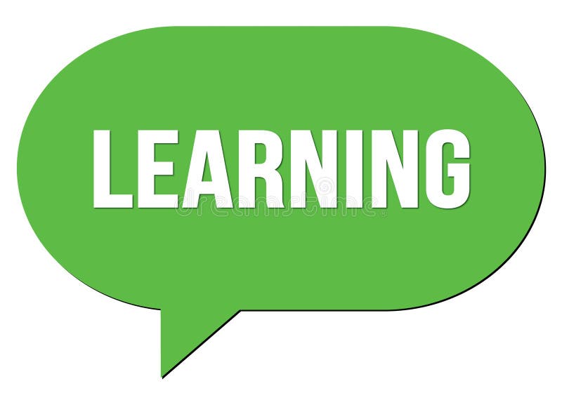 LEARNING Text Written in a Green Speech Bubble Stock Illustration ...