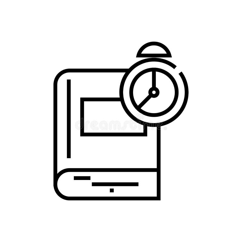 Learning Time Line Icon, Concept Sign, Outline Vector Illustration ...