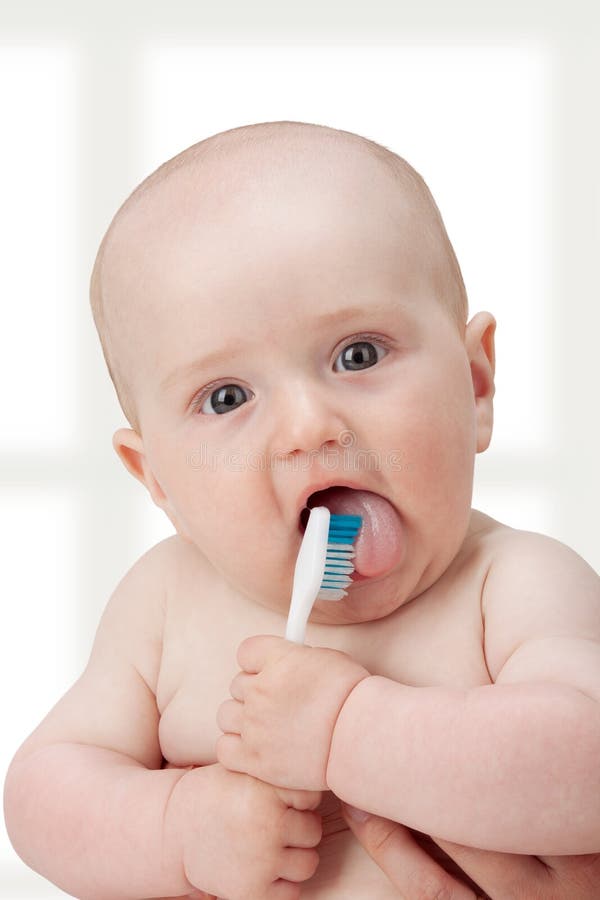 Baby brushing teeth stock photo. Image of brushing, dental - 19482076