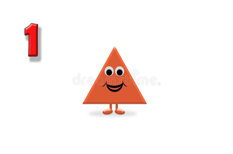 Learning To Count. Illustration of Shapes with a Happy Cartoon Face ...