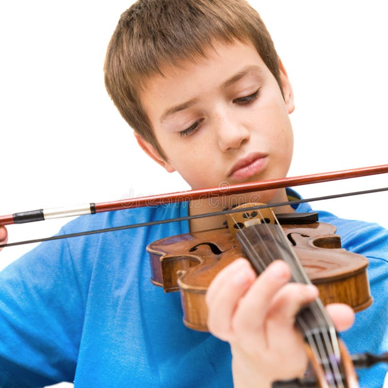 Boy Sitting Outside Playing Viola Stock Image - Image of tone, outside ...