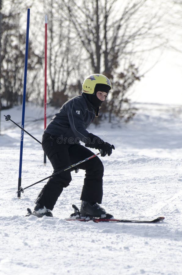 Learning to ski editorial stock image. Image of helmet - 37622264