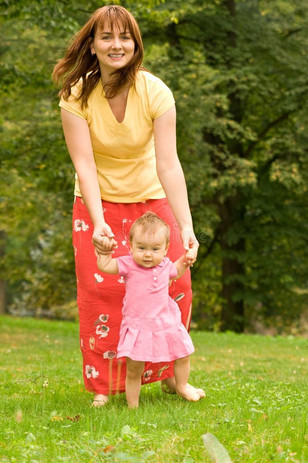 Learning to walk stock photo. Image of daughter, expression - 6206992