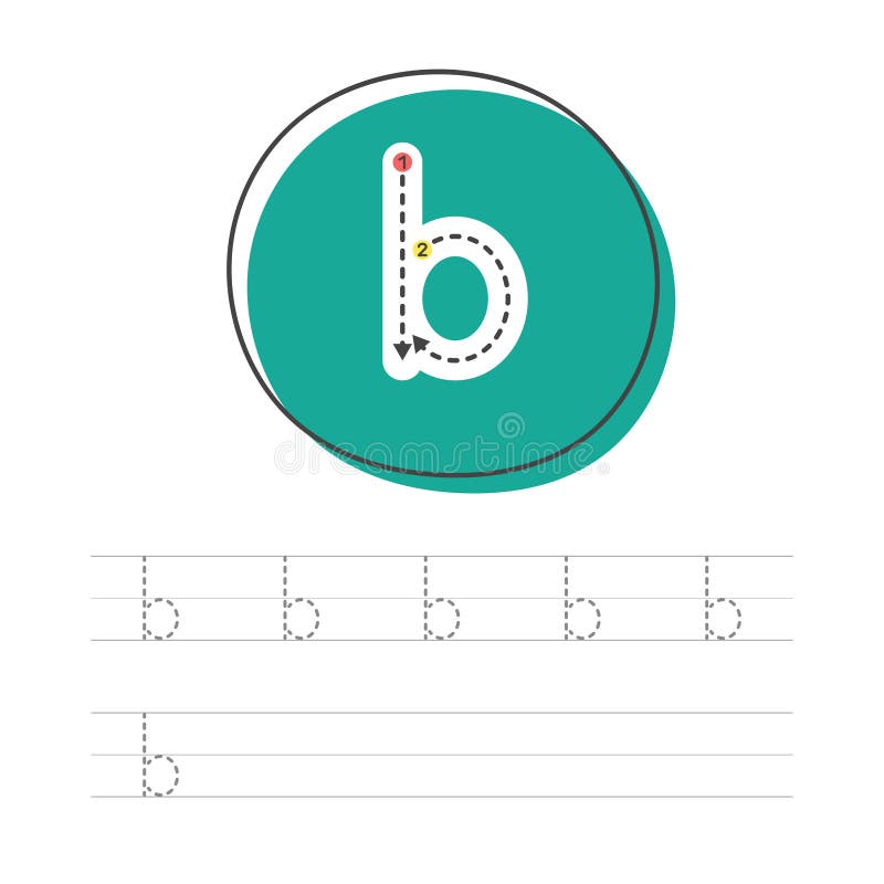 Learning to write B small stock vector. Illustration of basics - 174525623