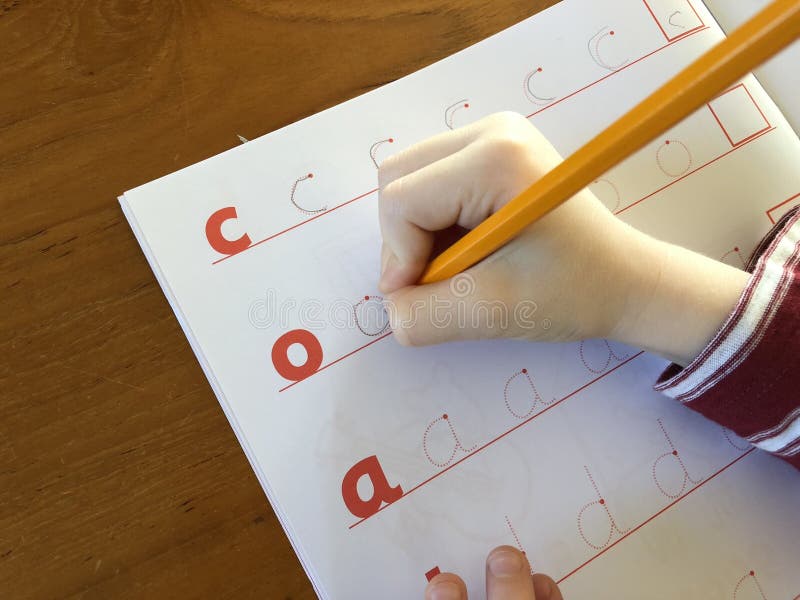 Learning to write stock image. Image of learning, letters - 135367555