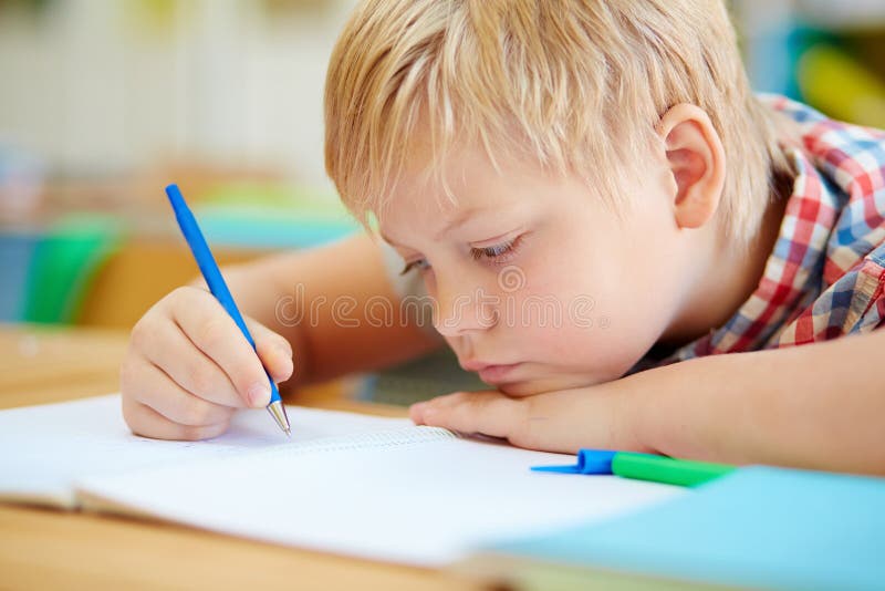 Cute learner stock image. Image of homework, elementary - 34217591