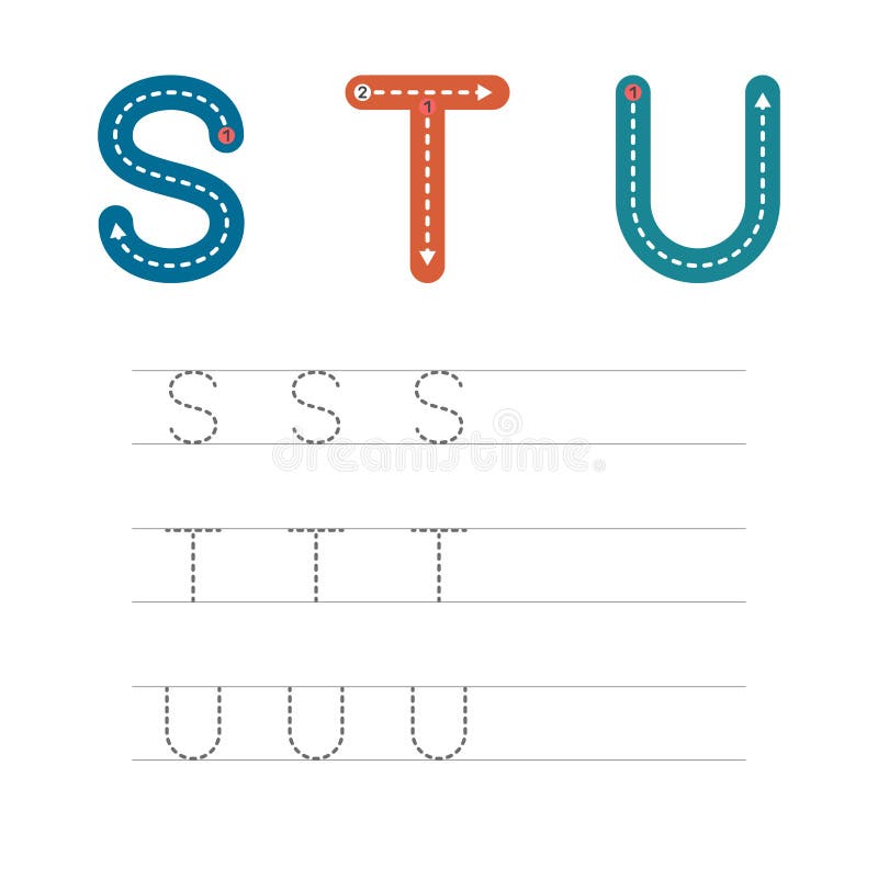 Learn To Write Letters STU 2 Stock Vector - Illustration of letter ...