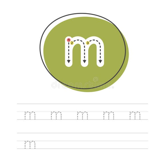 Learning to write M small stock vector. Illustration of children ...