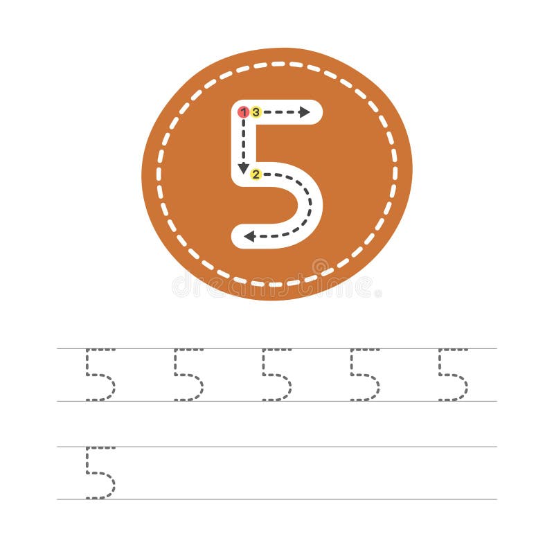 Write a number 5 stock vector. Illustration of graphic - 159437346