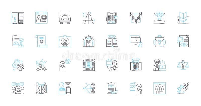 Learning Tools Linear Icons Set. Technology, Education, Resources ...
