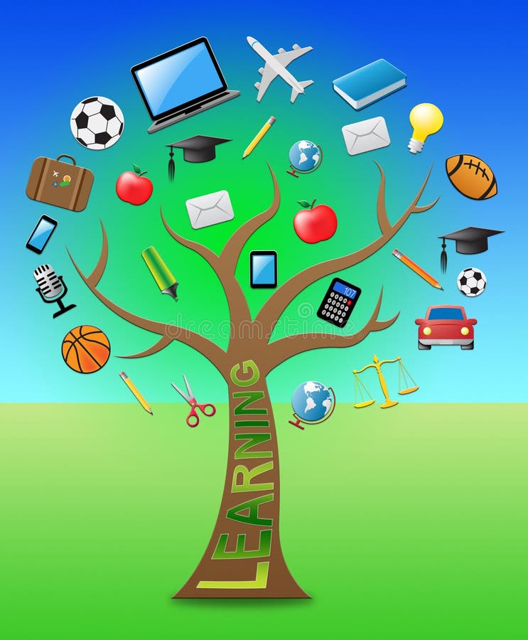Learning Tree Shows Student Education 3d Illustration Stock ...