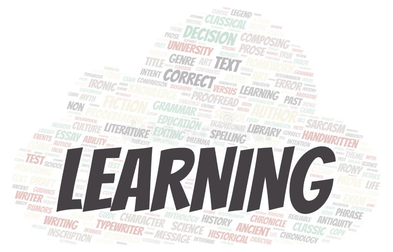 Learning Typography Word Cloud Create with the Text only Stock ...