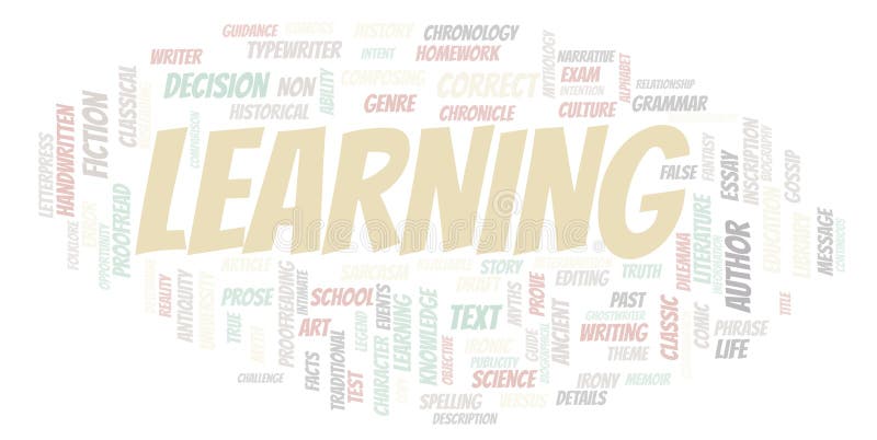 Learning Typography Word Cloud Create with the Text only Stock ...