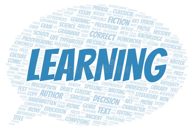 Learning Typography Word Cloud Create with the Text only Stock ...