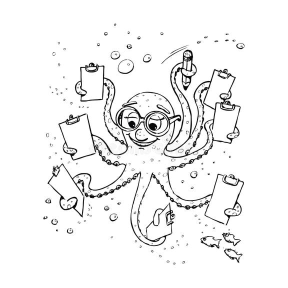 Learning under the sea stock vector. Illustration of fishes - 2478507