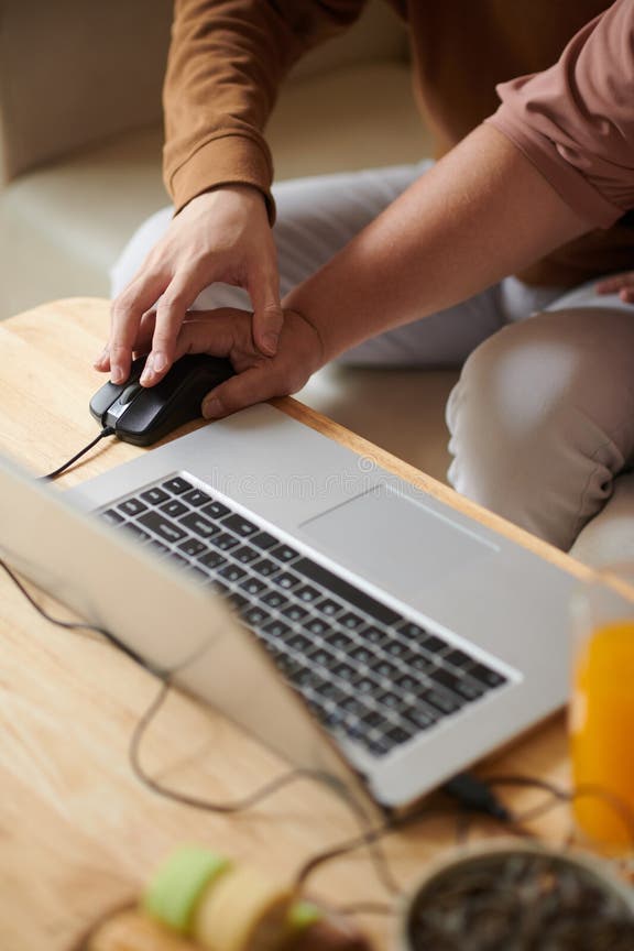 Learning Using Computer Mouse Stock Image - Image of grandson, visit ...