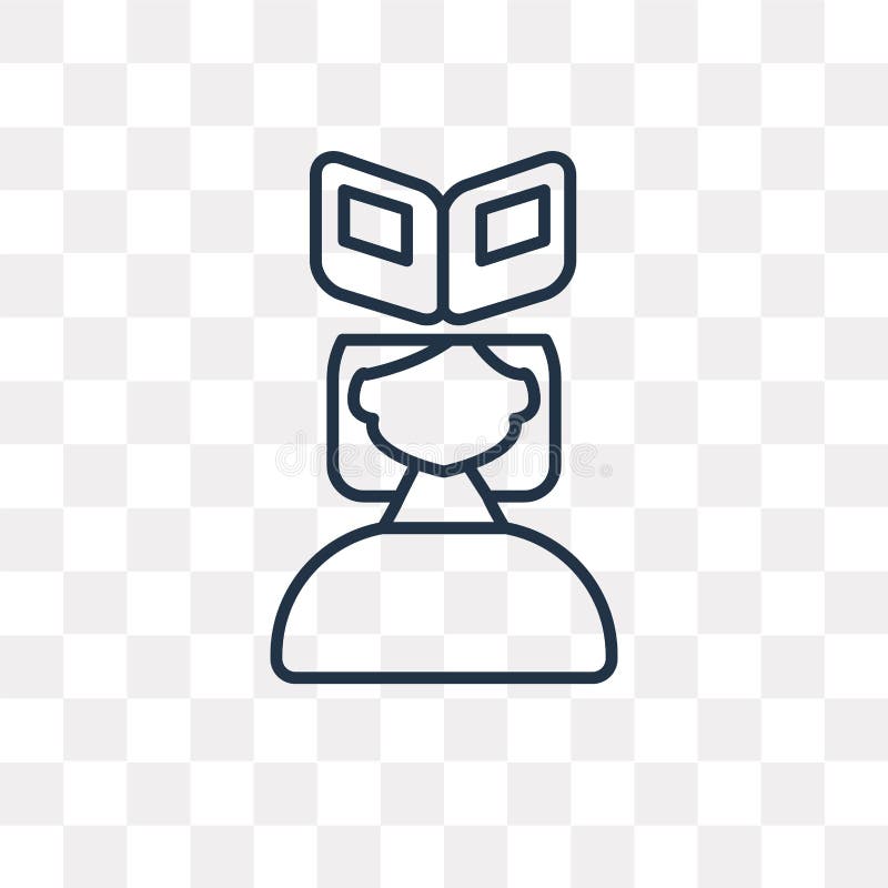 Learning Vector Icon Isolated on Transparent Background, Linear Stock ...