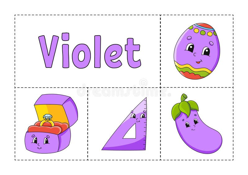 Learning Violet Color for Kids. Education Developing Worksheet ...