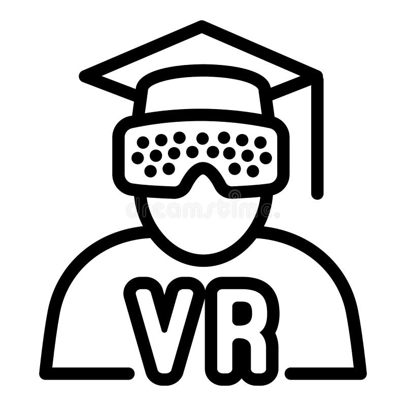 Outline Virtual Reality Vector Icon. Isolated Black Simple Line Element ...