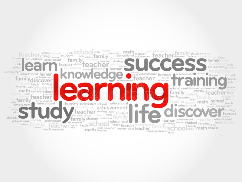 Learning word cloud stock illustration. Illustration of design - 205698064