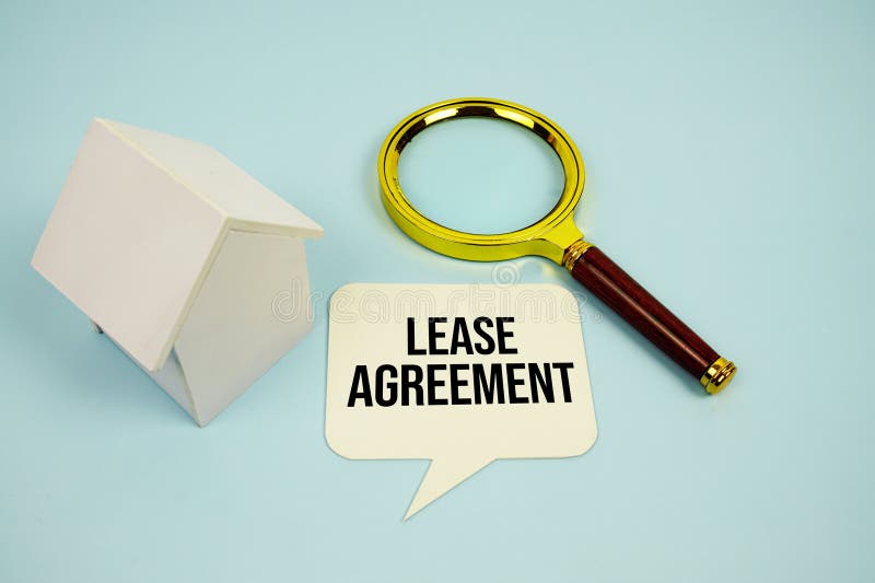 Lease Agreement Text Message on Sticky Note with Magnifying Glass and ...