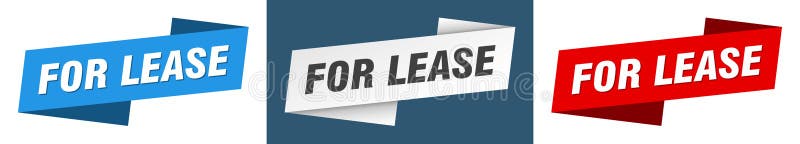 For Lease Banner. for Lease Ribbon Label Sign Set Stock Vector ...