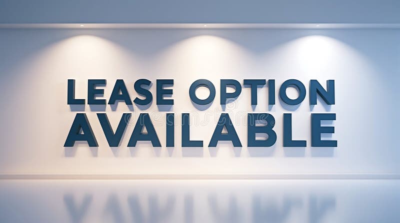 Lease Option Available Sign Displayed on a Modern Interior Wall with ...