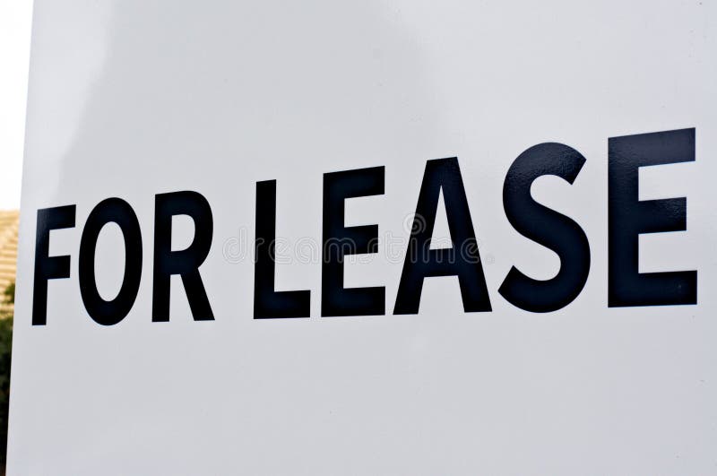 For Lease Sign, Black on White, Capital Letters. Stock Image - Image of ...