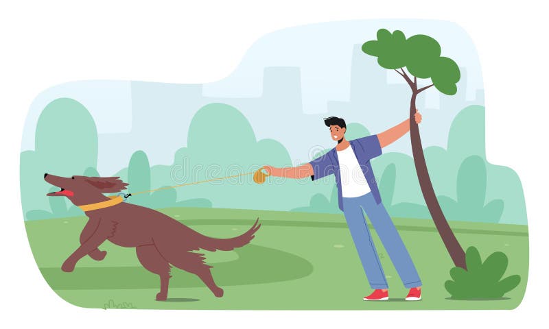 Dog Pulling Owner Stock Illustrations – 73 Dog Pulling Owner Stock ...