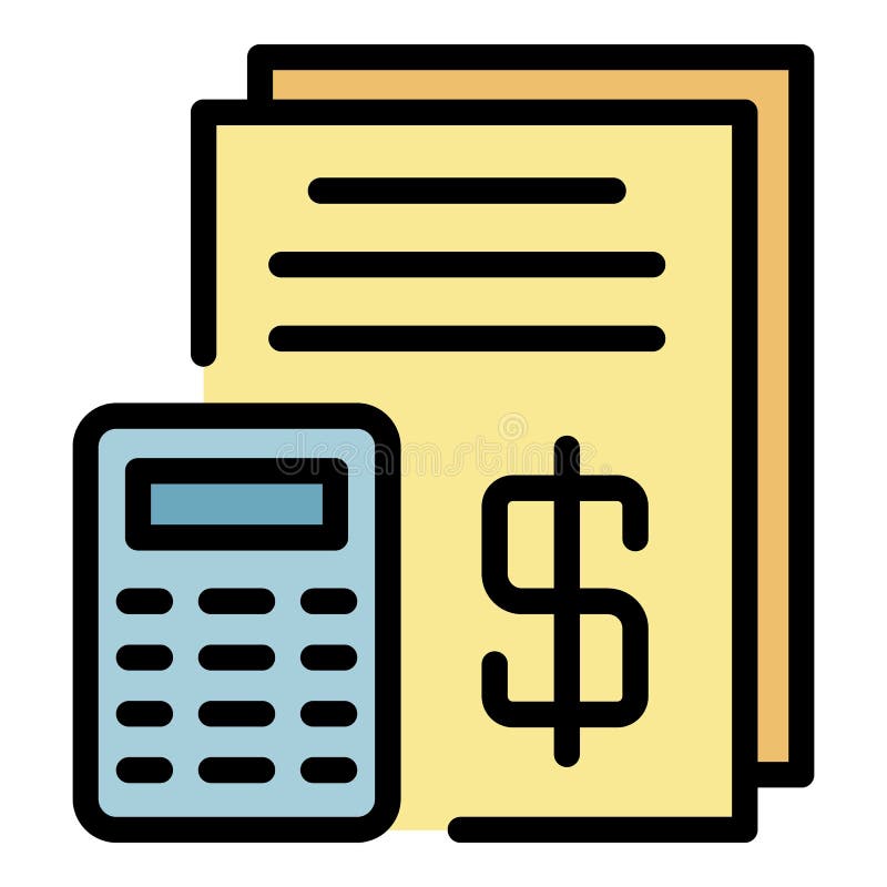 Leasing Calculator Icon Color Outline Vector Stock Vector ...