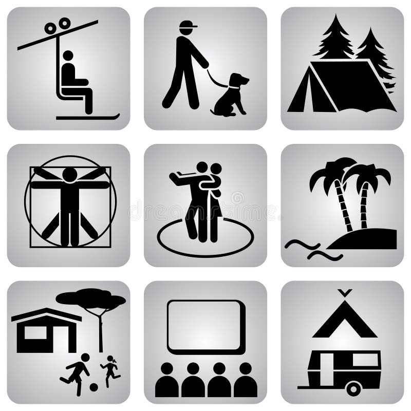 Leasure_icons vector illustratie. Illustration of hond - 12550774