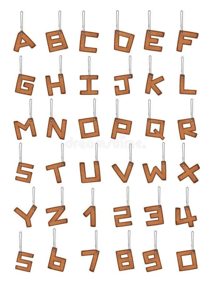 Leather Alphabet with Chain Stock Image - Image of detailed, garment ...