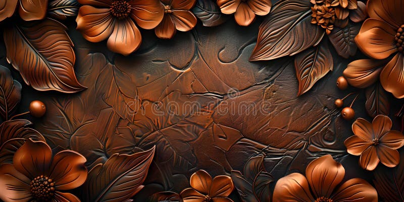 Leather Background with Elegant Floral Embossing for Creative Design ...