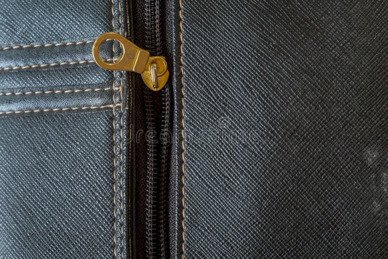 Leather Background with Metal Zip. Stock Image - Image of blue, leather ...