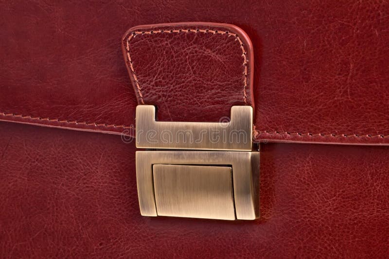 Leather bag lock. stock photo. Image of style, metal - 12777002