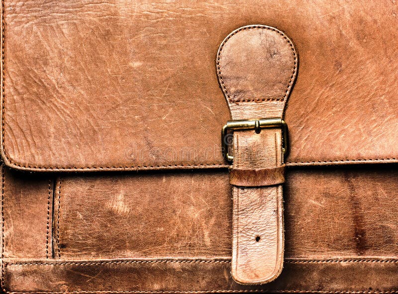 Leather bag with the lock. stock photo. Image of retro - 74561292