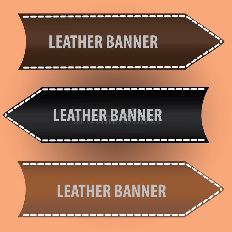 Leather banners eps10 stock vector. Illustration of sticker - 36093375