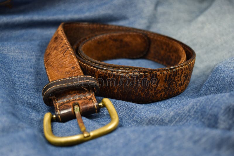 Leather belt close-up stock photo. Image of dress, metal - 75339376