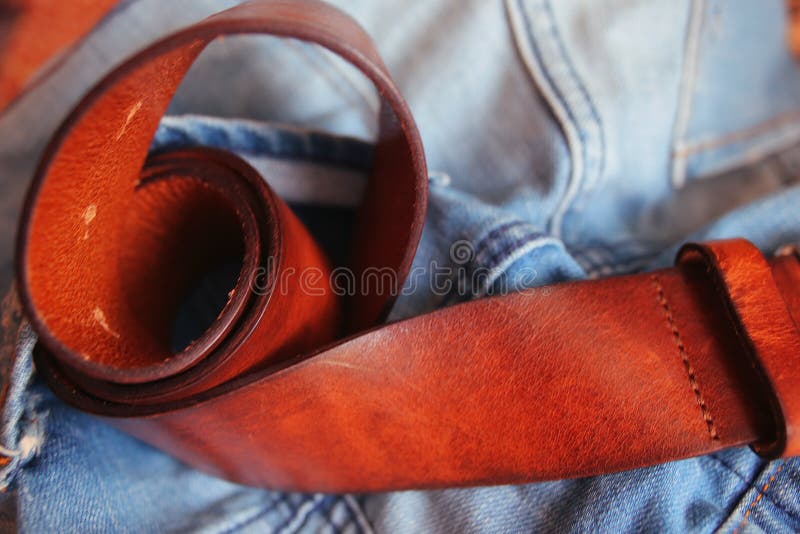 Leather belt jeans stock photo. Image of leather, casual - 62246946