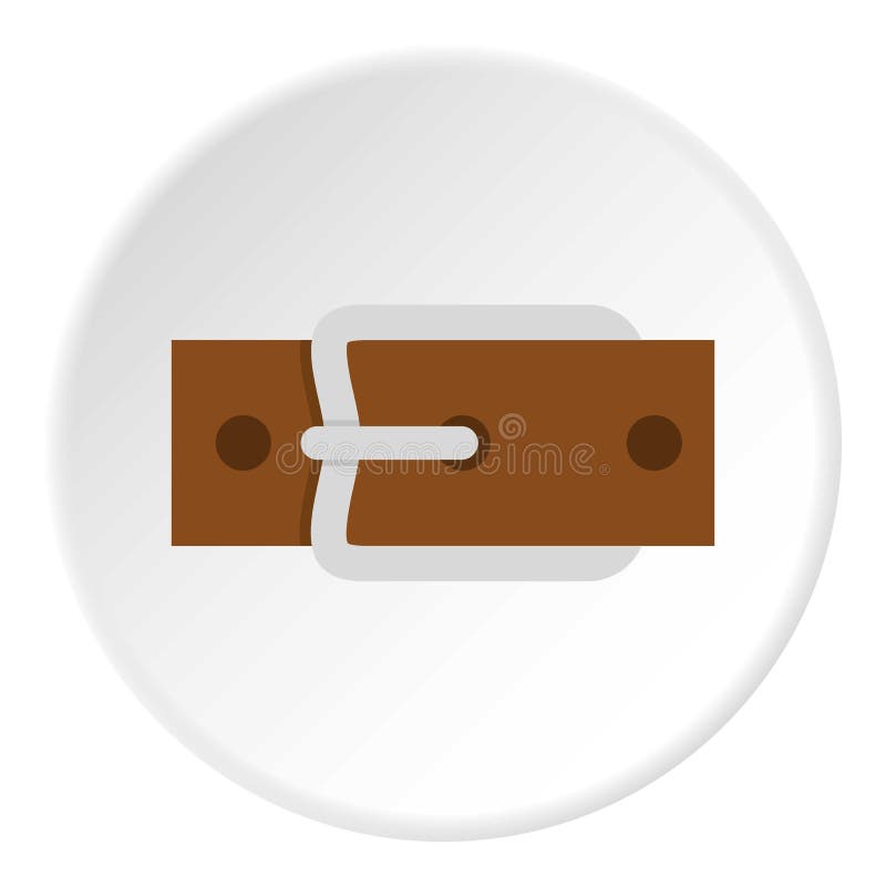 Leather Belt with Silver Buckle Icon Circle Stock Vector - Illustration ...